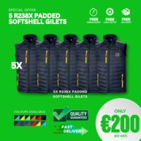 5 R238X Padded Softshell Gillets Cuchulainn Workwear